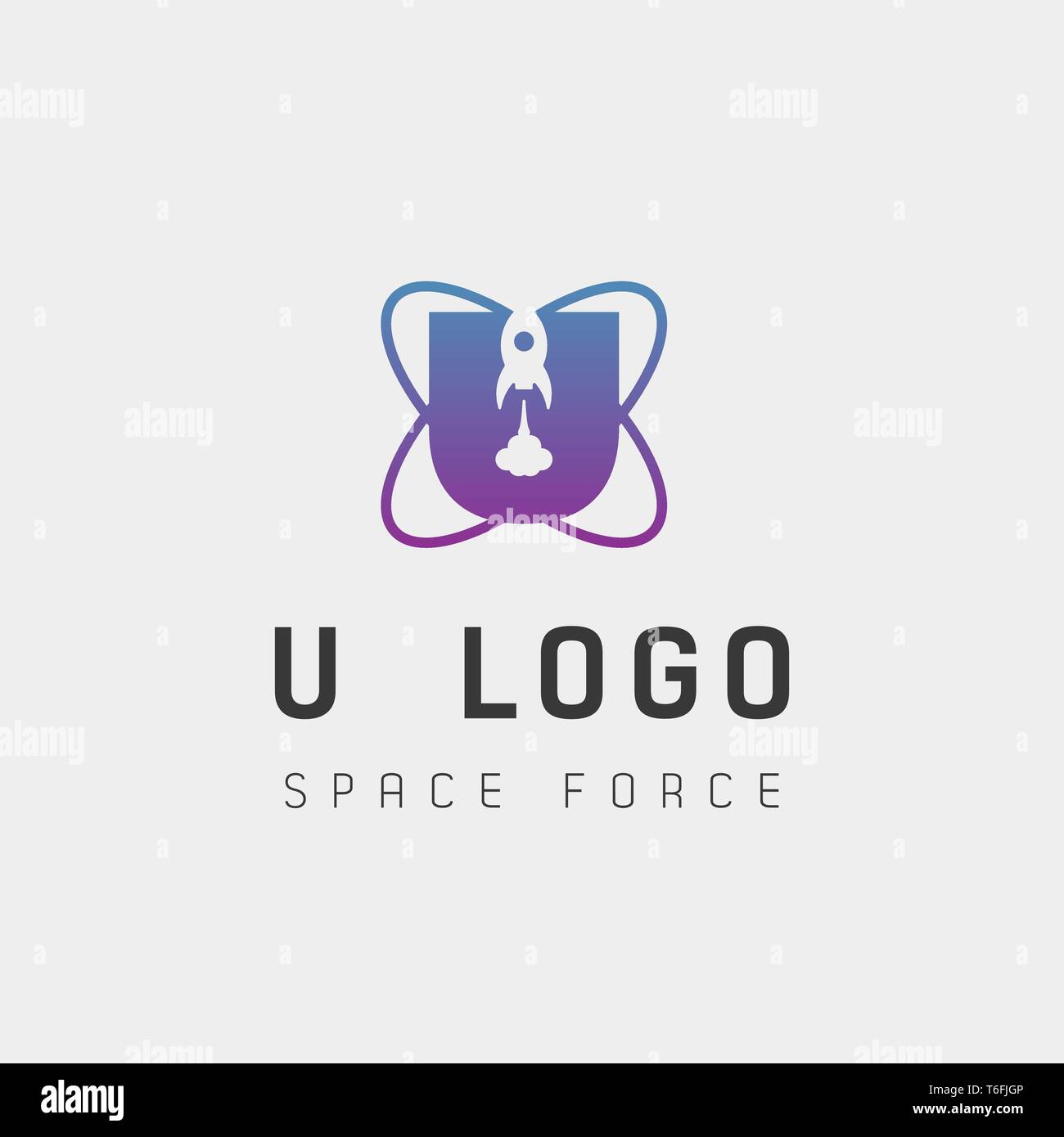 space force logo design u initial galaxy rocket vector in gradient ...