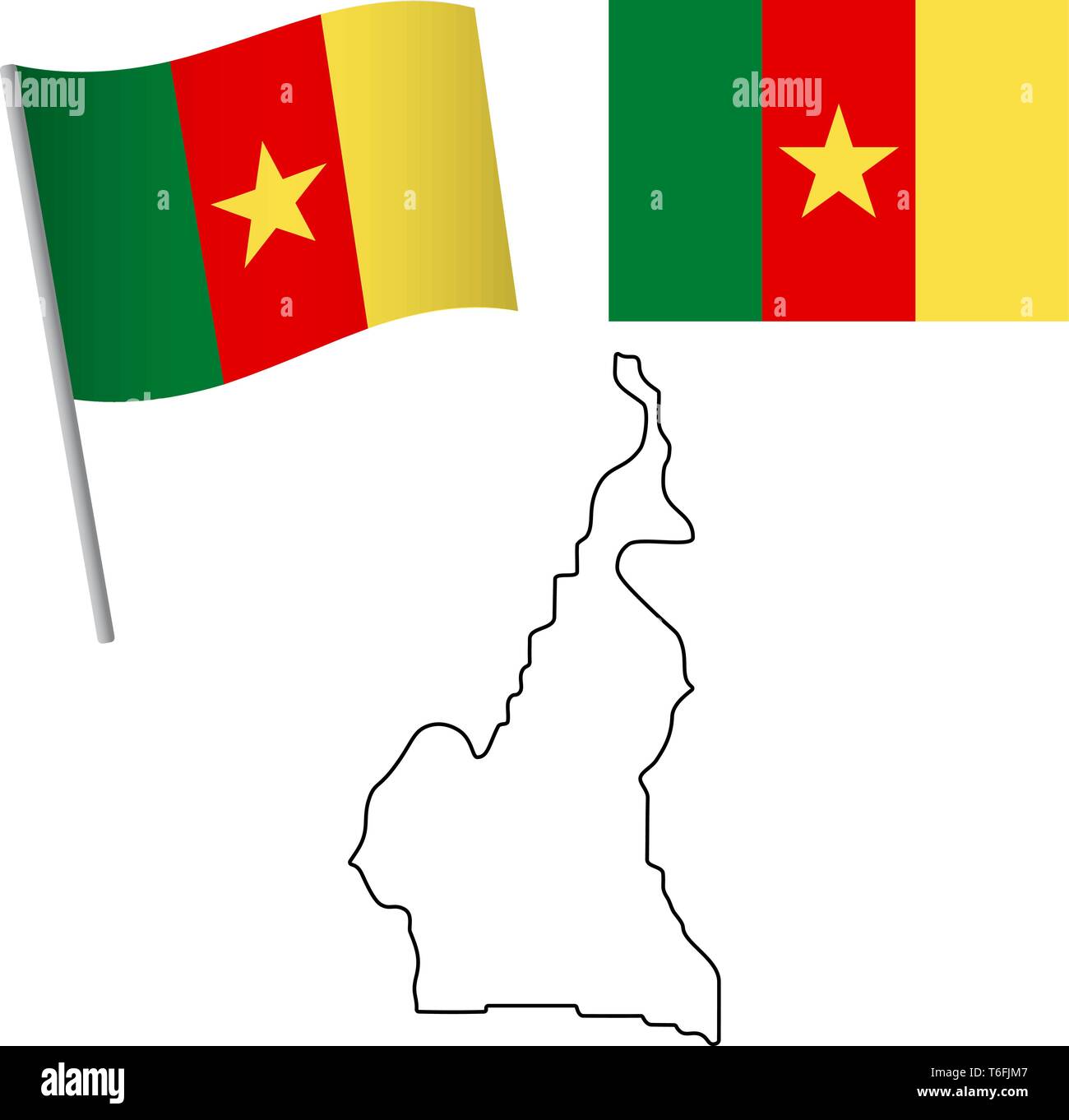 Cameroon flag and map. Patriotic background. National flag of Cameroon ...