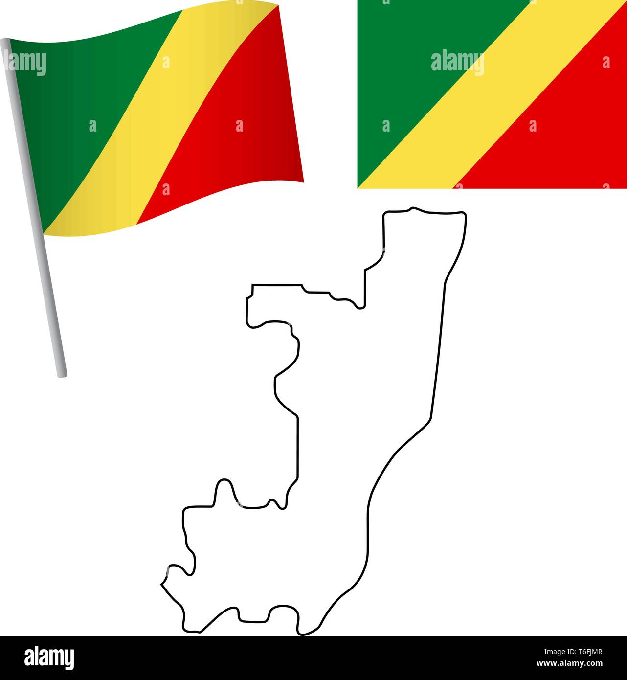 Congo flag and map. Patriotic background. National flag of Congo vector ...
