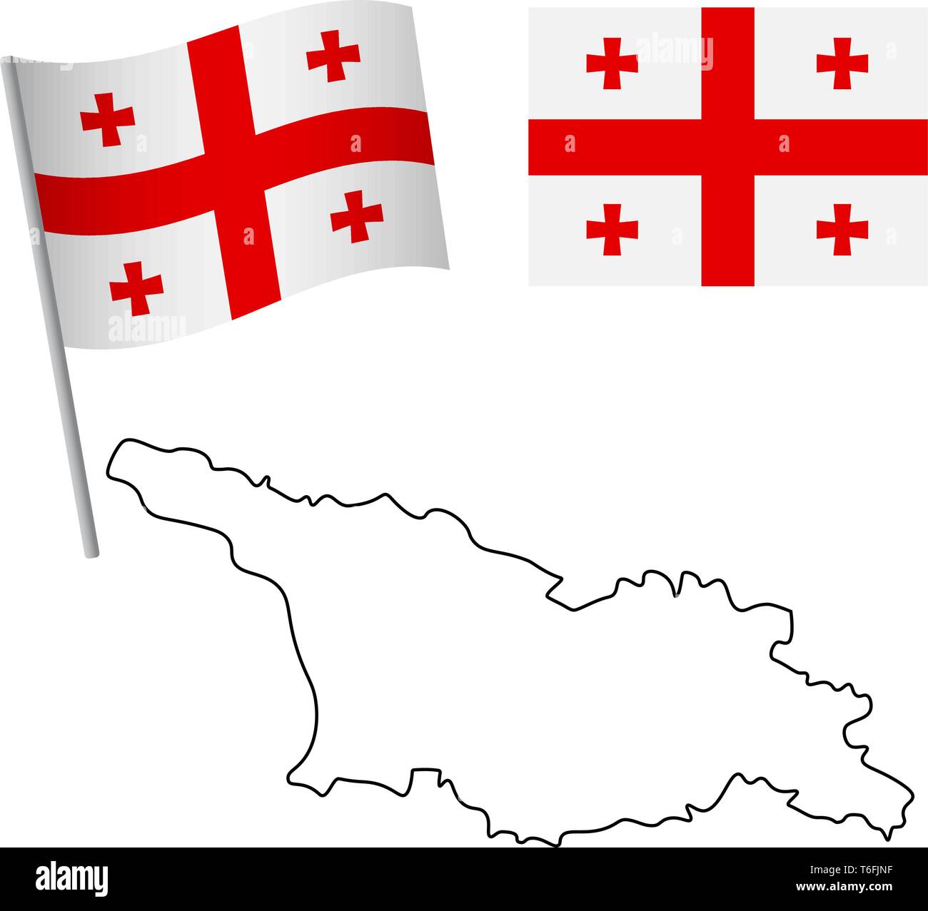 Georgia flag and map. Patriotic background. National flag of Georgia ...