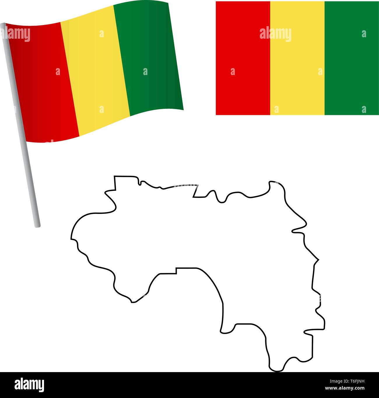 Guinea flag and map. Patriotic background. National flag of Guinea ...