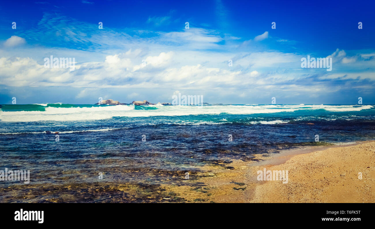 The Indian ocean landscape. Beautiful view of a sea. Panorama Stock ...