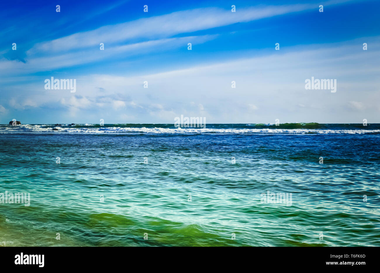 The Indian ocean landscape. Beautiful view of a sea. Panorama Stock ...