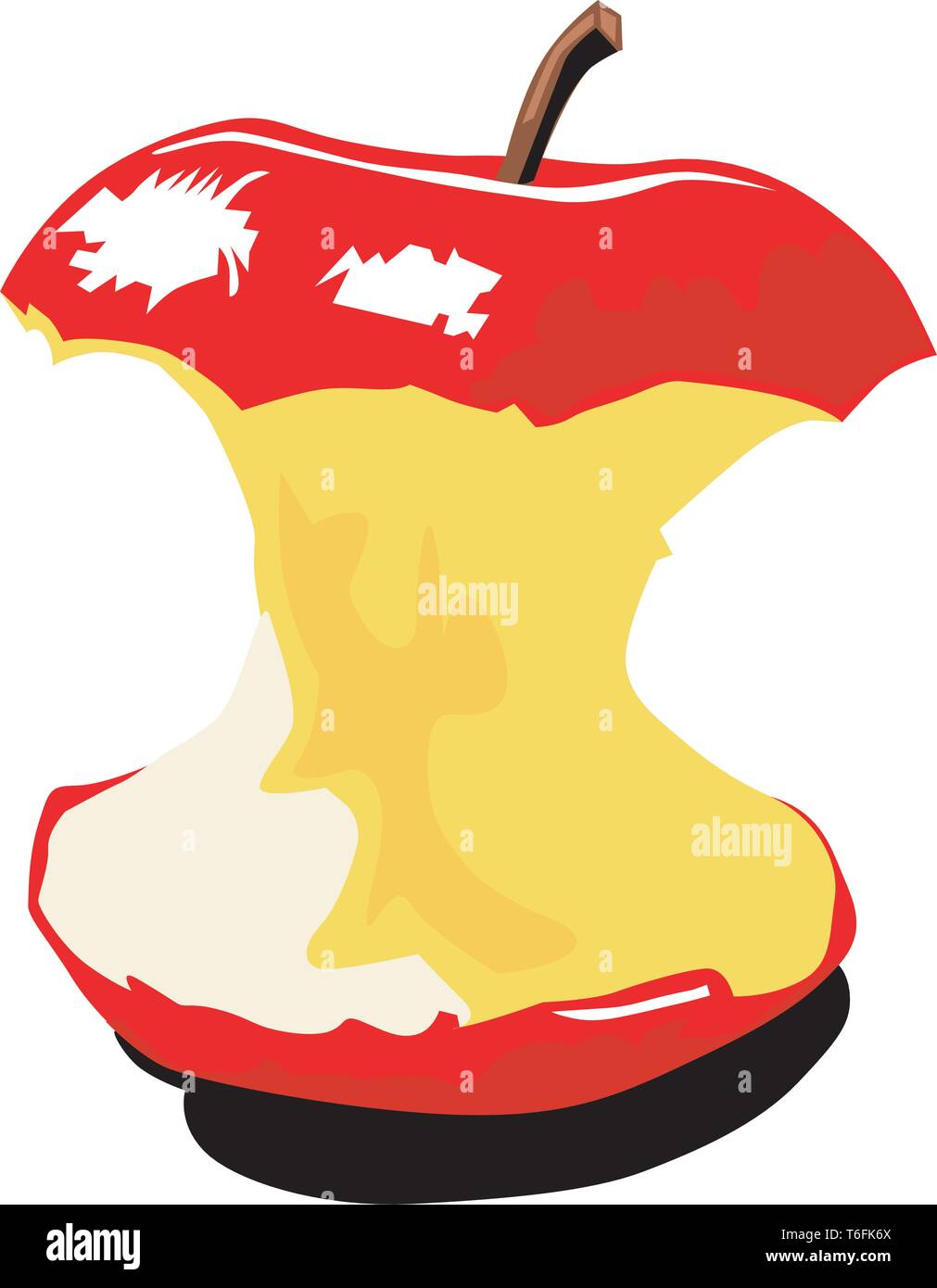Apple Eaten Vector Illustration Stock Vector Image & Art - Alamy