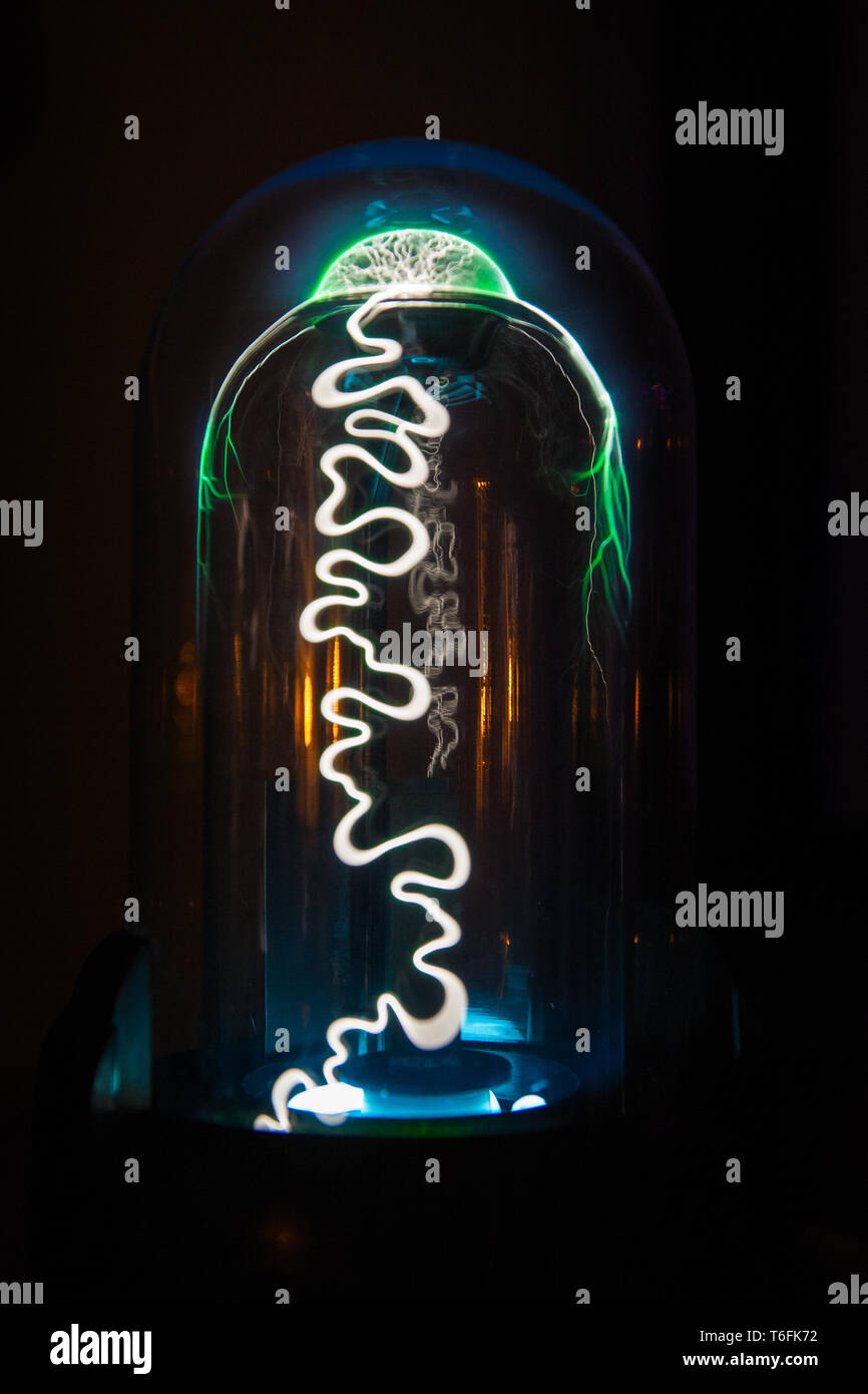 Electric plasma in glass sphere Stock Photo - Alamy