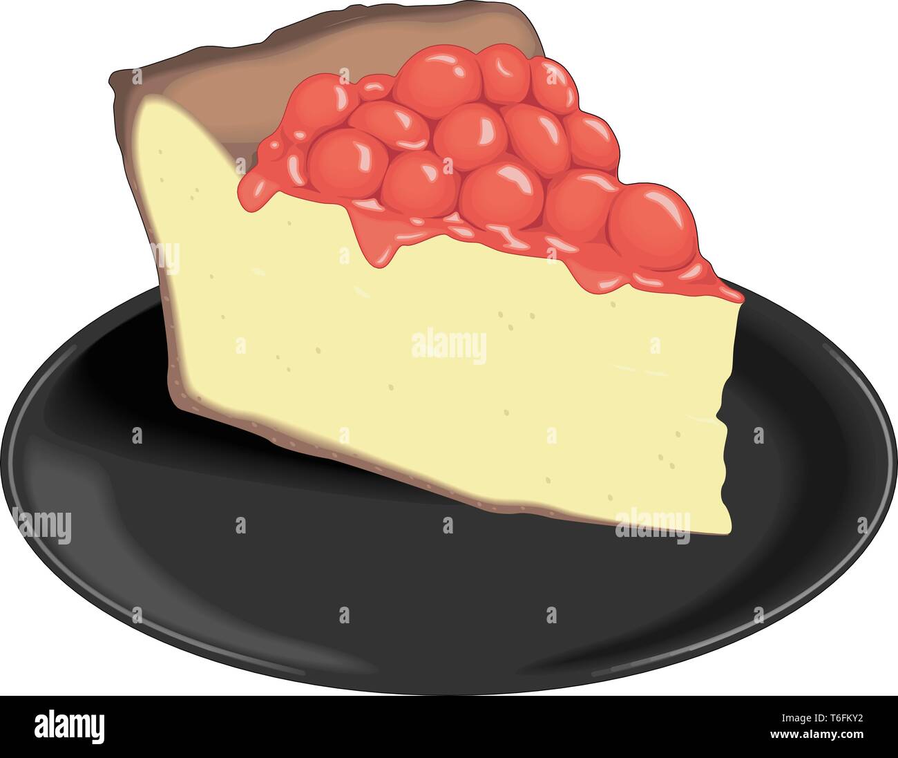 Cherry Cheesecake Vector Illustration Stock Vector Image & Art - Alamy