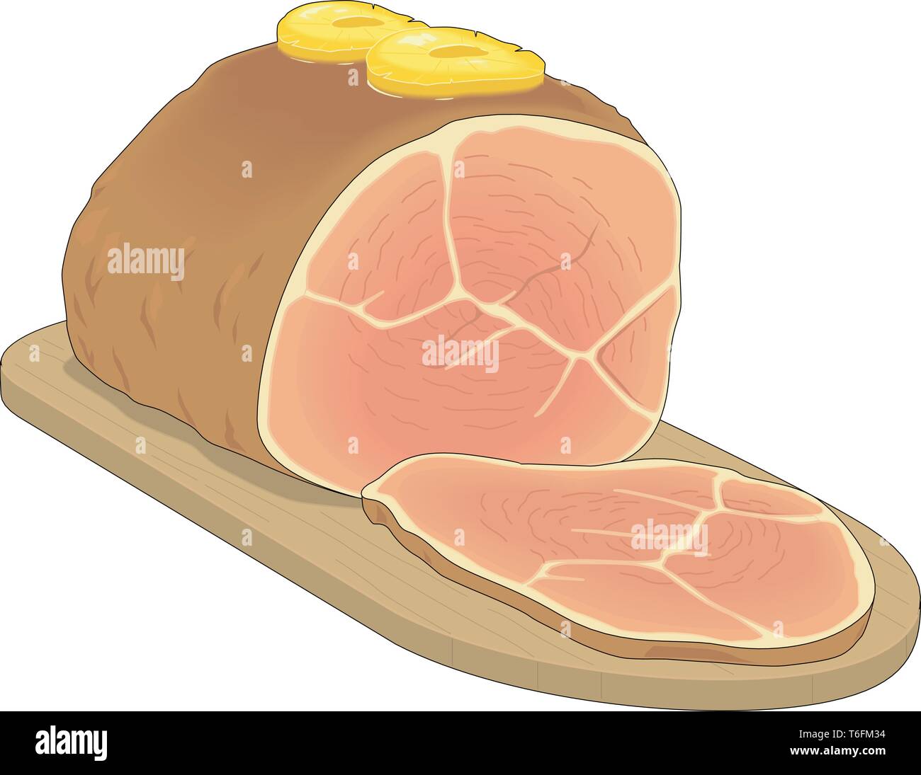 Glazed Ham Vector Illustration Stock Vector Image & Art - Alamy