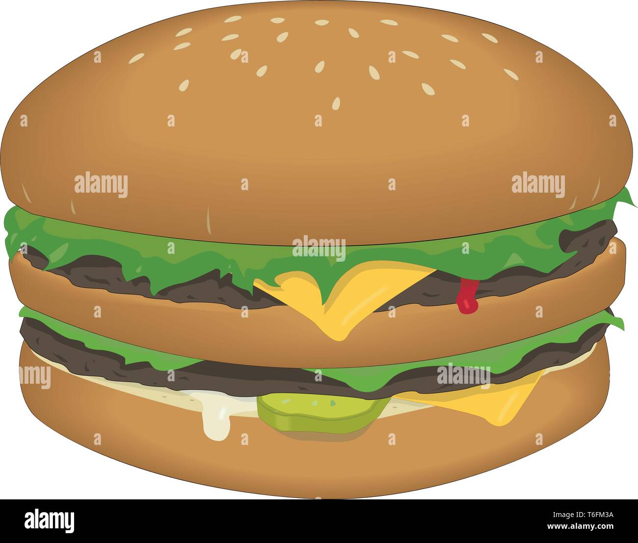 Hamburger cheese lettuce pickle Stock Vector Images - Alamy