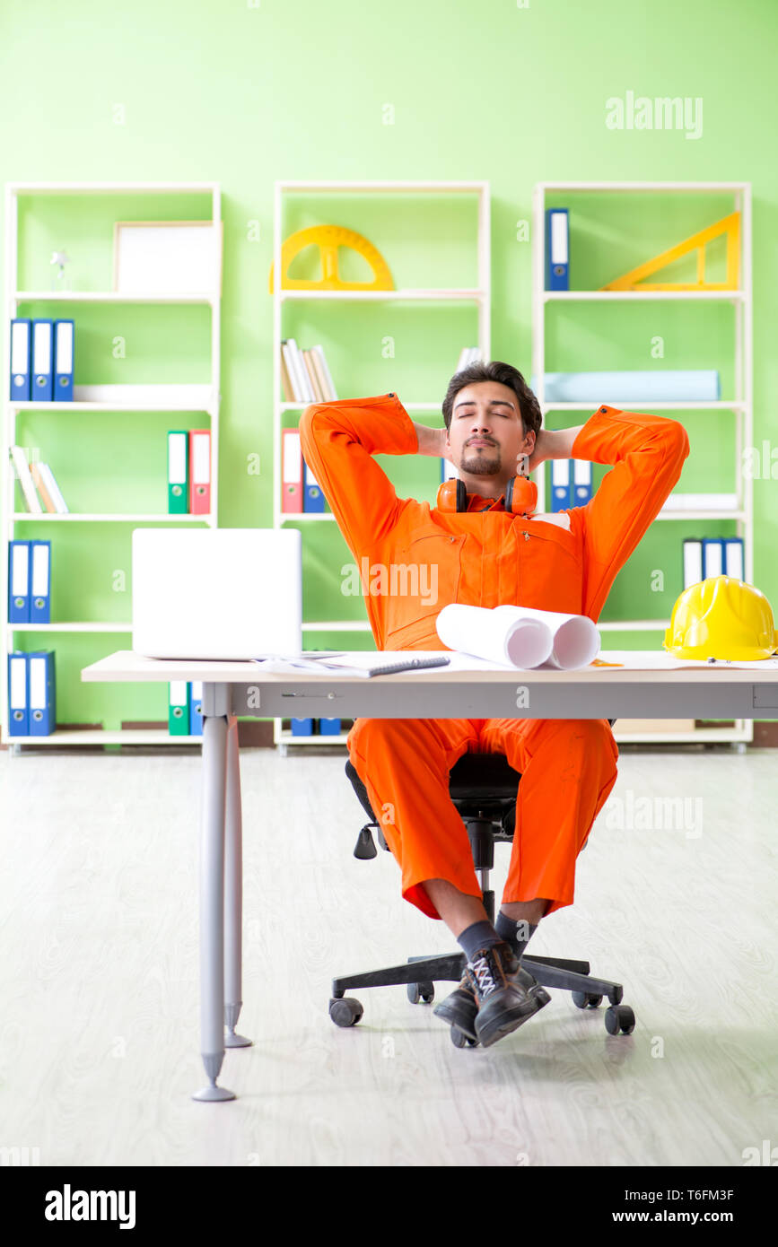 Sleeping work tired construction worker hi-res stock photography and ...