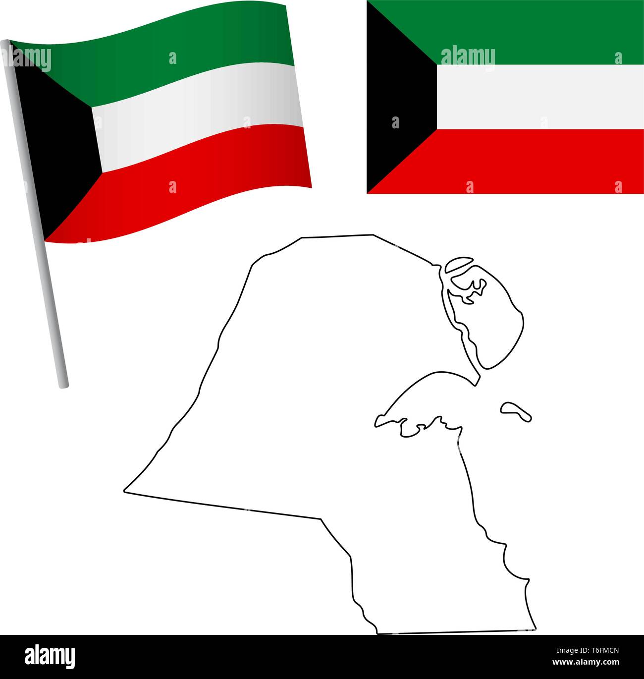 kuwait flag and map. Patriotic background. National flag of Kuwait ...
