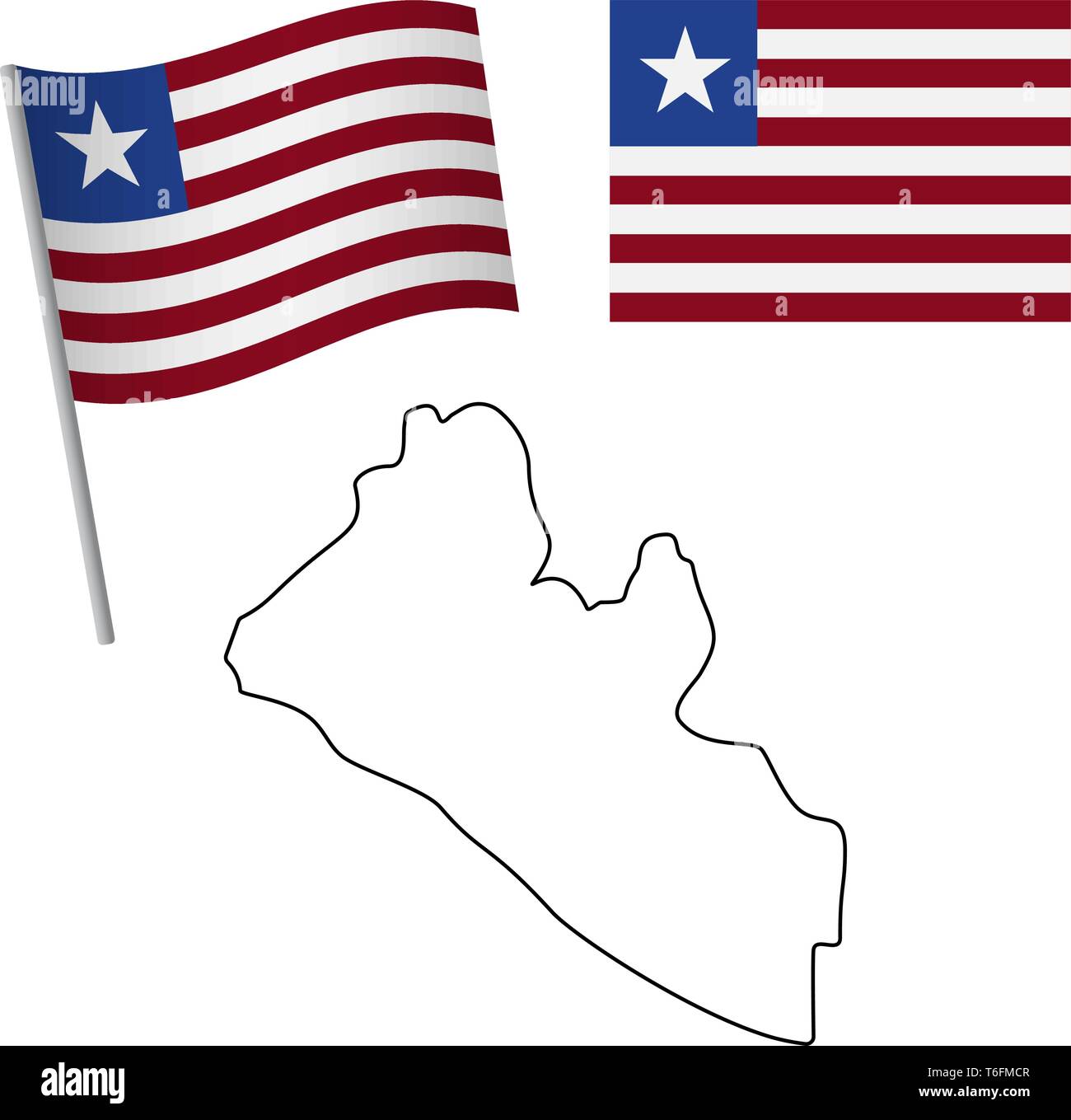 Liberia flag and map. Patriotic background. National flag of Liberia ...