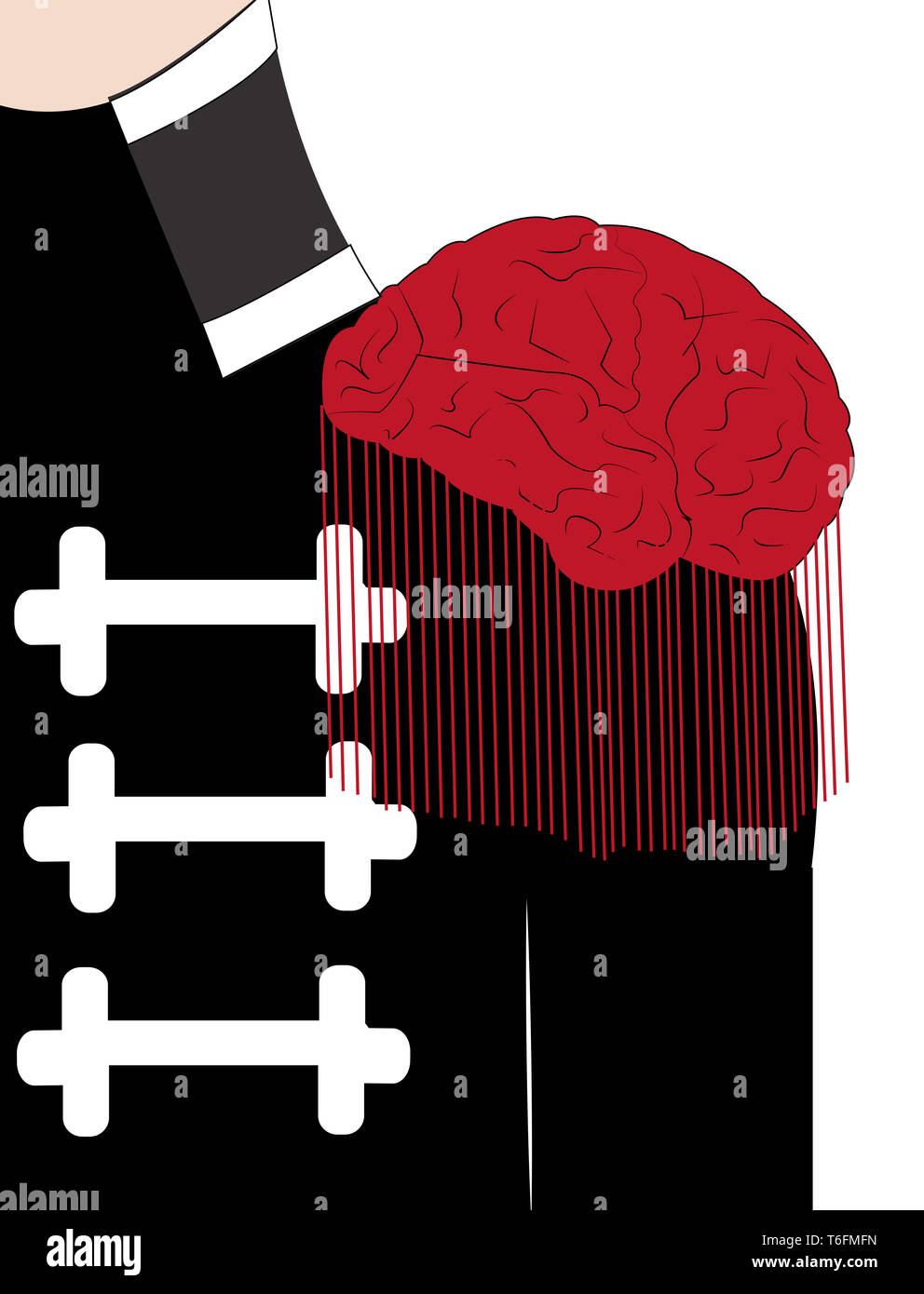 illustration of a general with an emblem as a brain showing the power ...