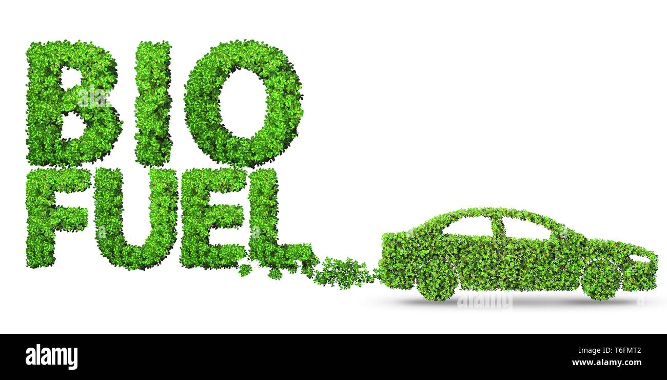 Car powered by biofuel - 3d rendering Stock Photo - Alamy