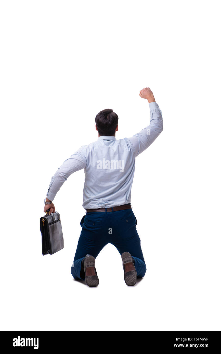 Kneeling man rear view Cut Out Stock Images & Pictures - Alamy