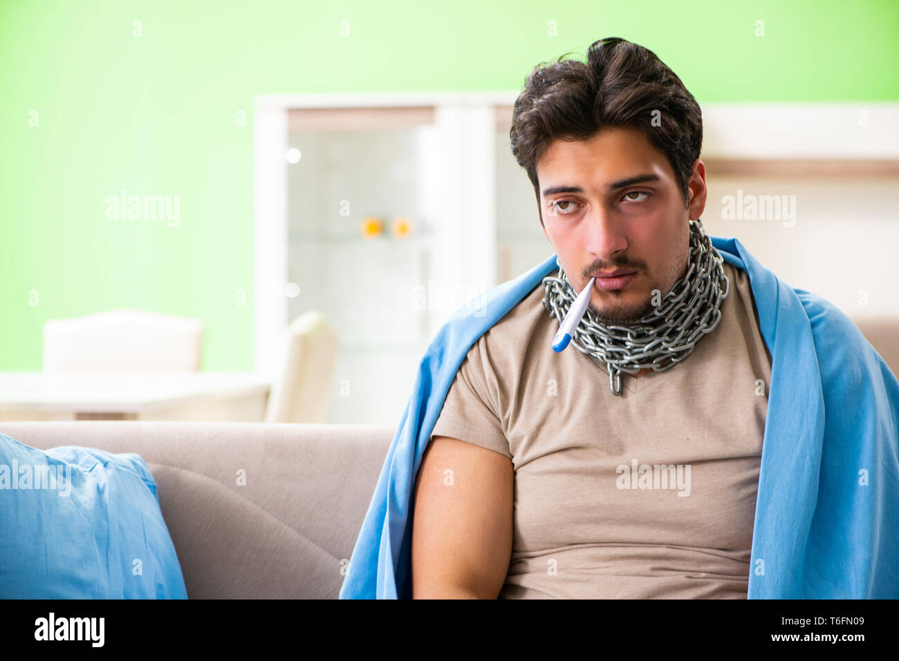 Patient suffering from high fever hi-res stock photography and images ...