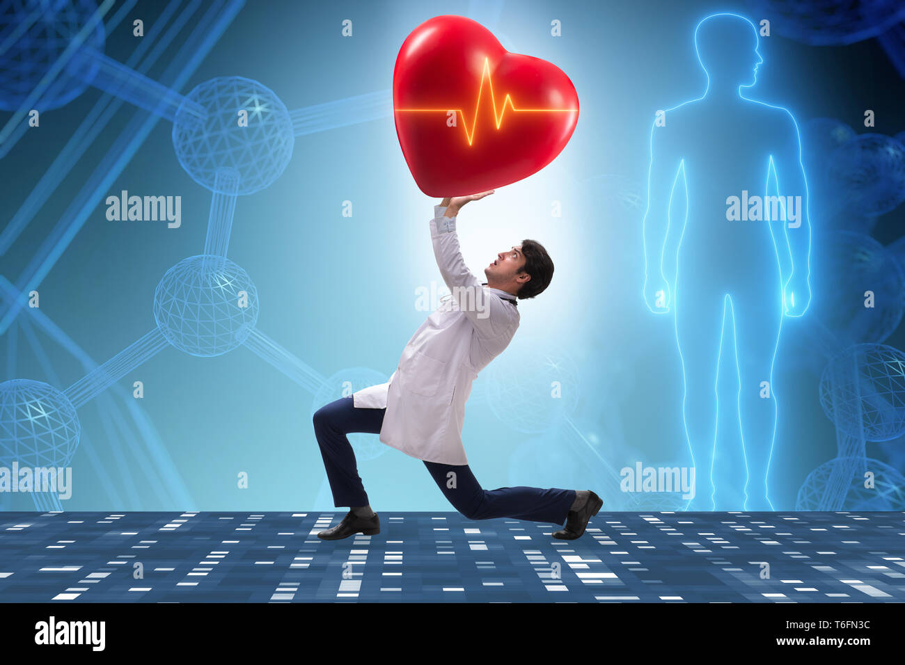 Doctor cardiologist supporting cardiogram heart line Stock Photo - Alamy