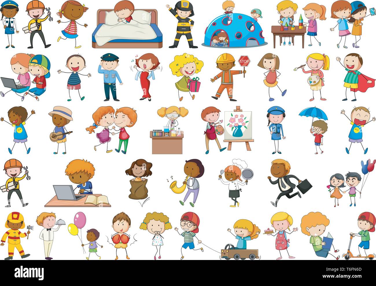 set of simple characters illustration Stock Vector Image & Art - Alamy