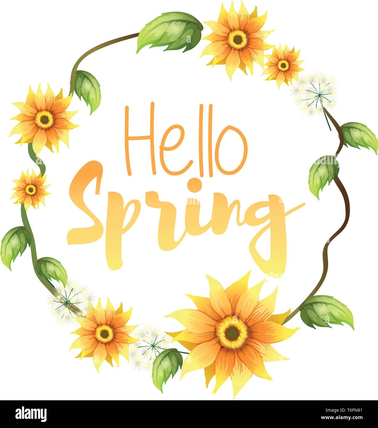 Hello spring text banner illustration Stock Vector Image & Art - Alamy