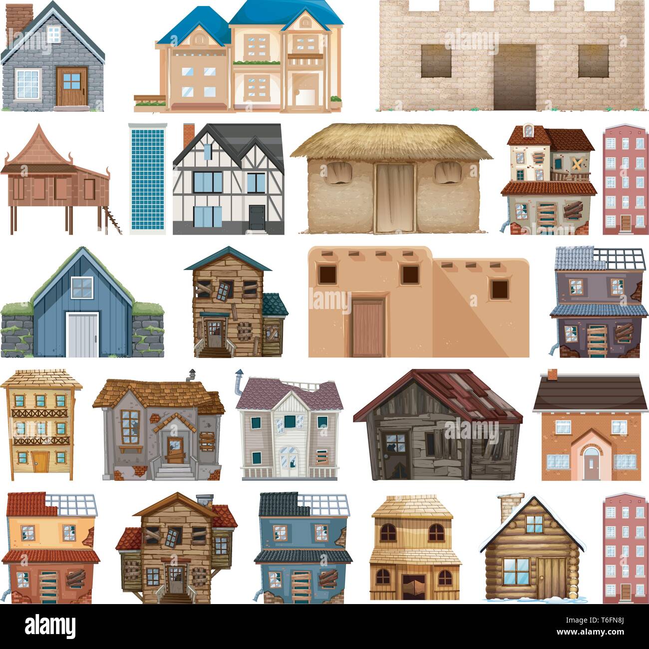 large set of buildings illustration Stock Vector Image & Art - Alamy
