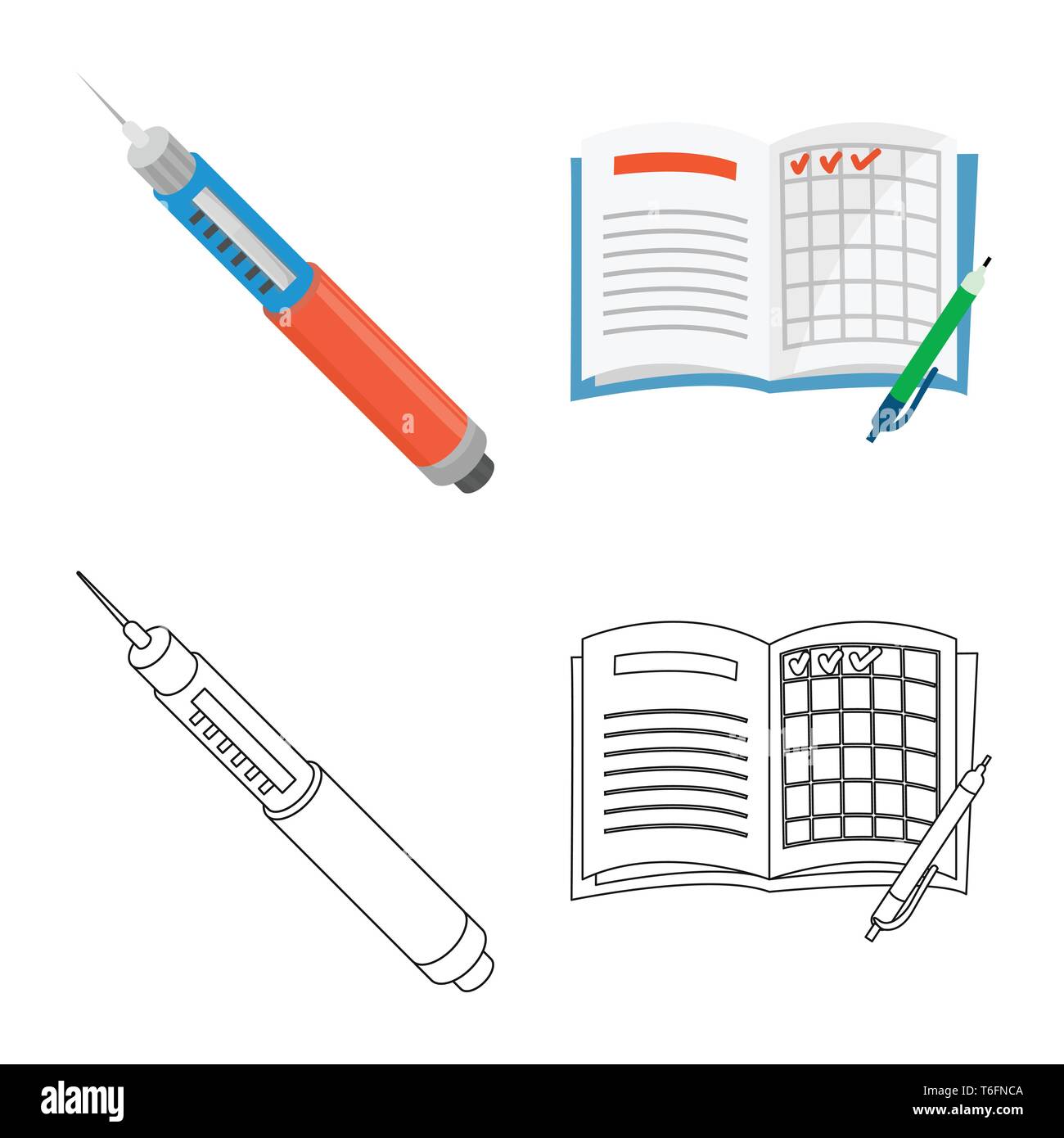 insulin,notepad,injection,notebook,syringe,book,diabetic,cover,needle ...