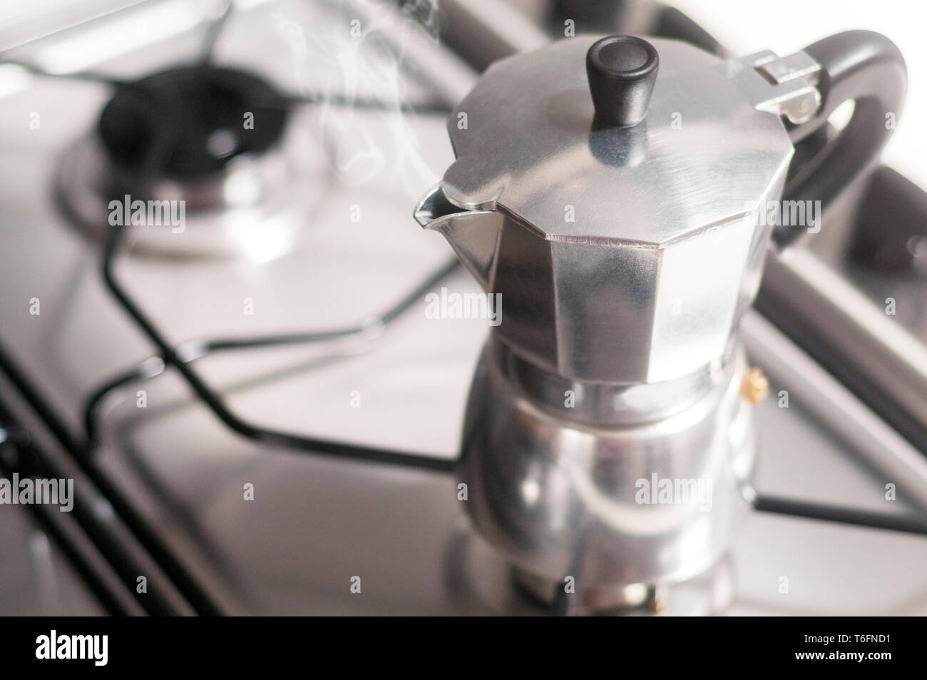 Moka on stove hi-res stock photography and images - Alamy