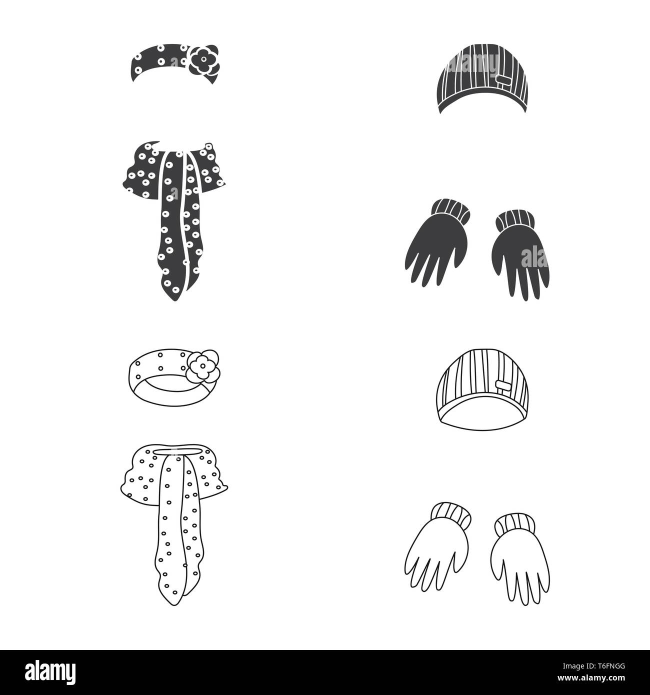 Pink knitted scarf isolated Black and White Stock Photos & Images - Alamy