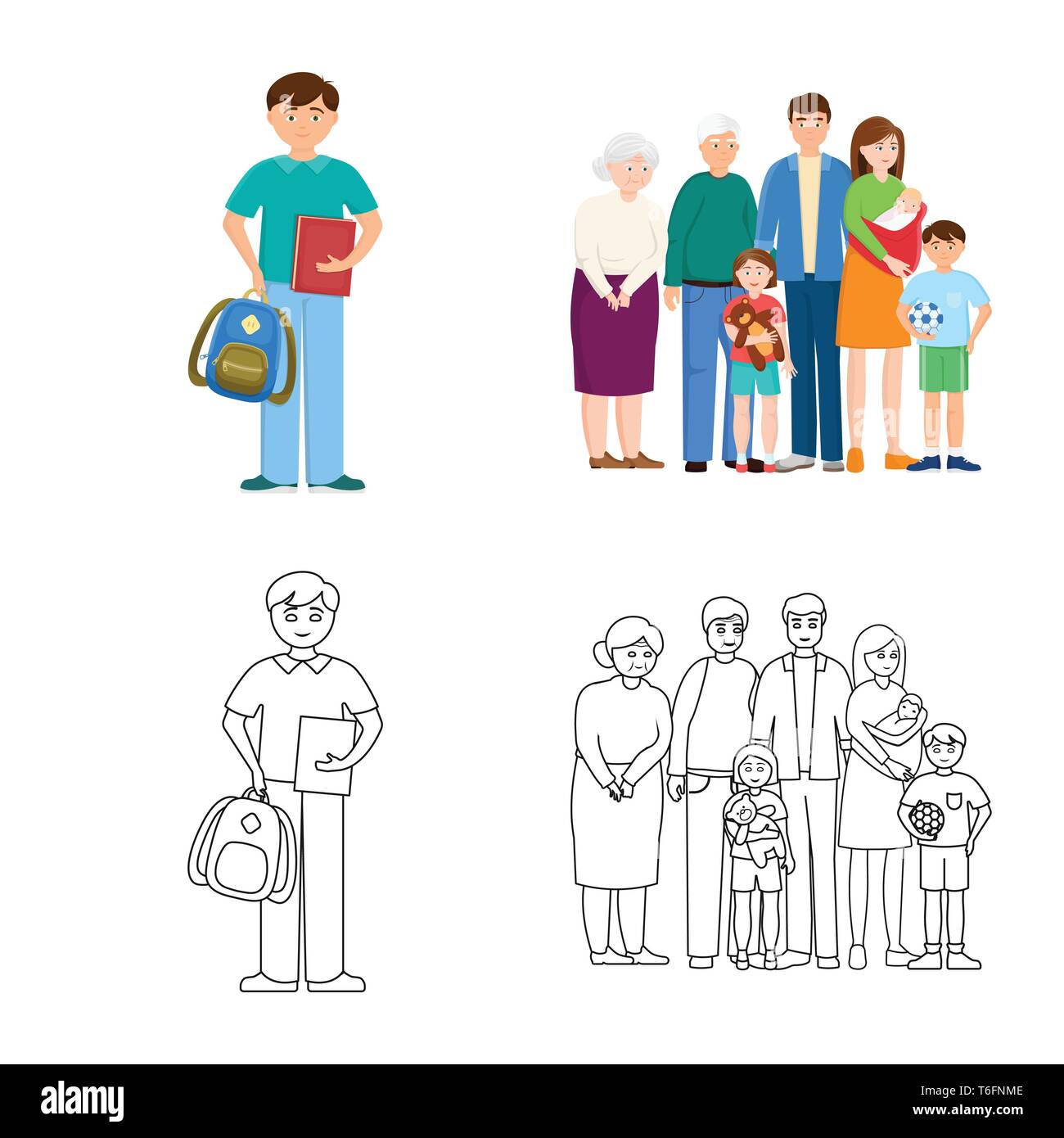 boy,relatives,baby,dad,book,mom,backpack,grandpa,brother,grandmother ...