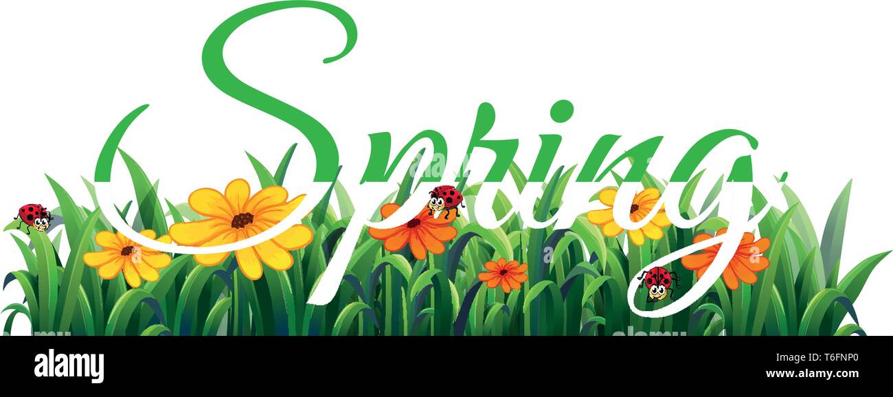 Text letter of spring banner illustration Stock Vector Image & Art - Alamy