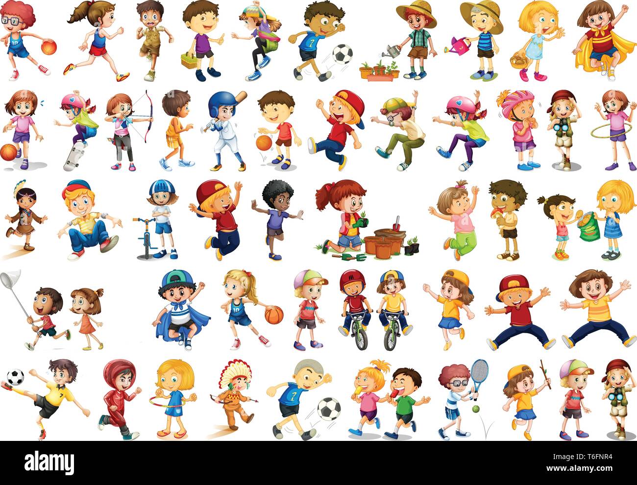 Set of children character illustration Stock Vector Image & Art - Alamy