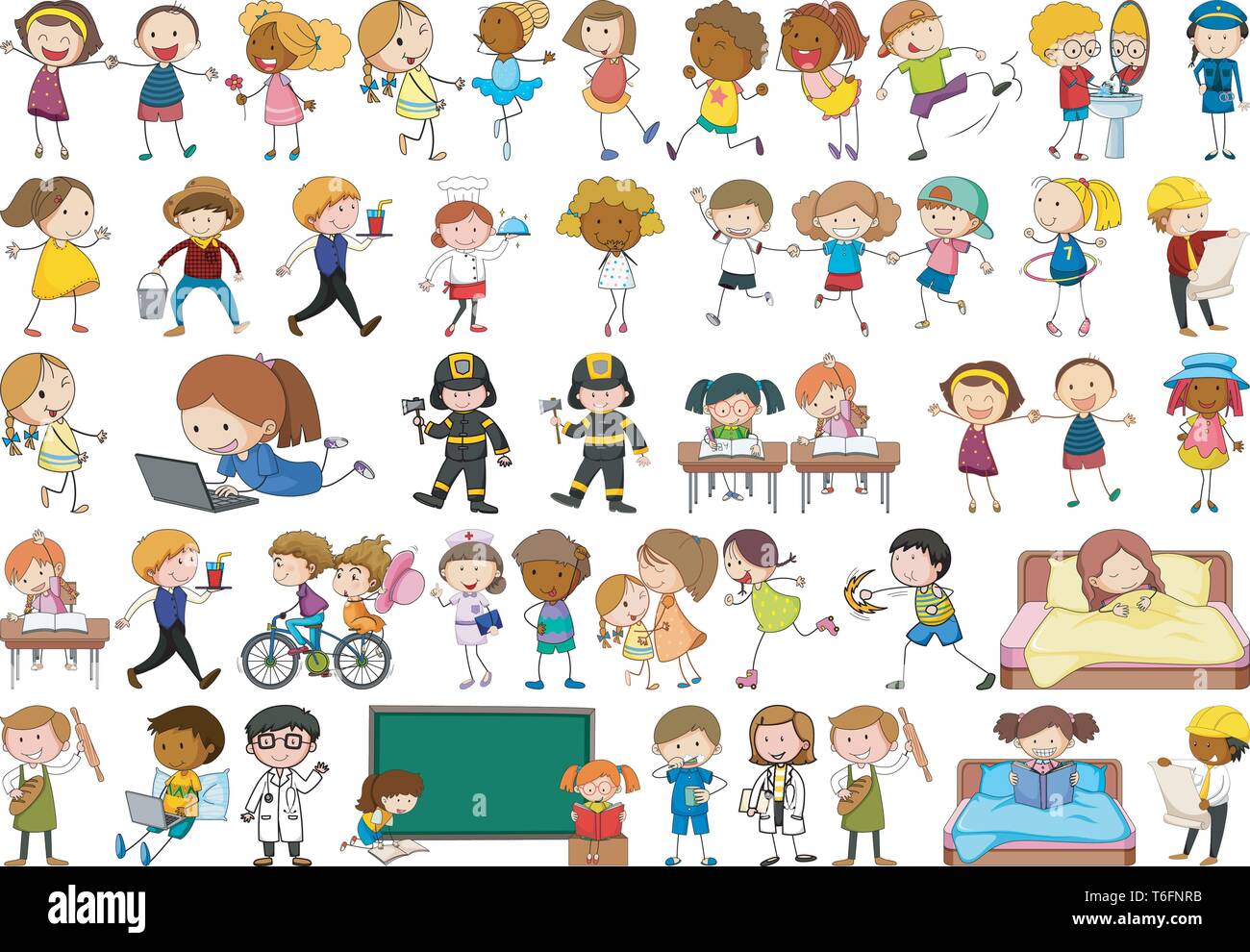 Children doing sport activities Stock Vector Images - Alamy