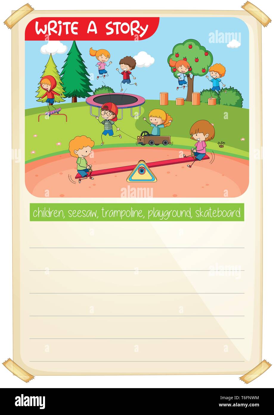 A picture narrative worksheet illustration Stock Vector Image & Art - Alamy