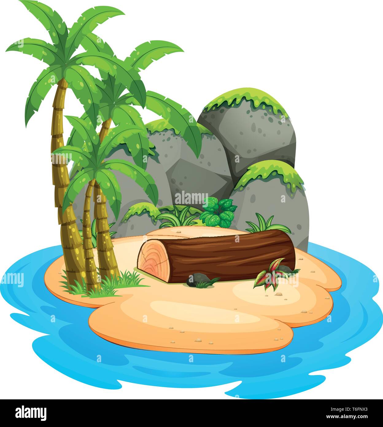 An isolated island landscape illustration Stock Vector Image & Art - Alamy