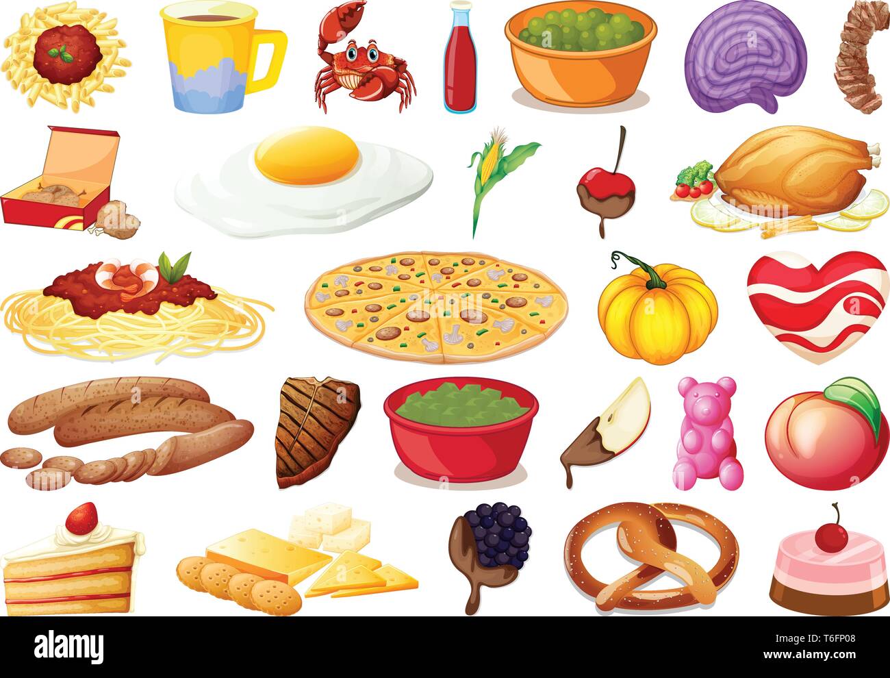 Set of delicious food illustration Stock Vector Image & Art - Alamy