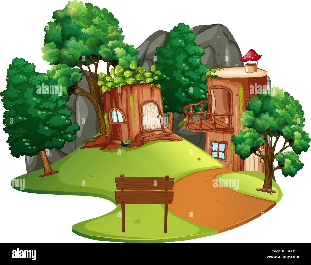 Isolated enchanted tree house illustration Stock Vector Image & Art - Alamy