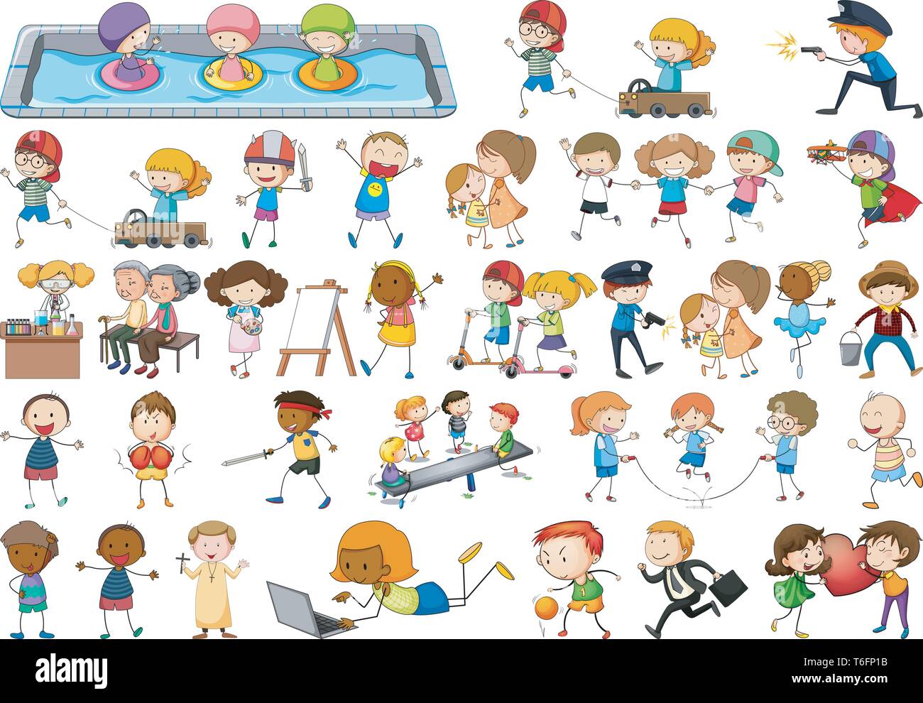 Set of kid charcter illustration Stock Vector Image & Art - Alamy