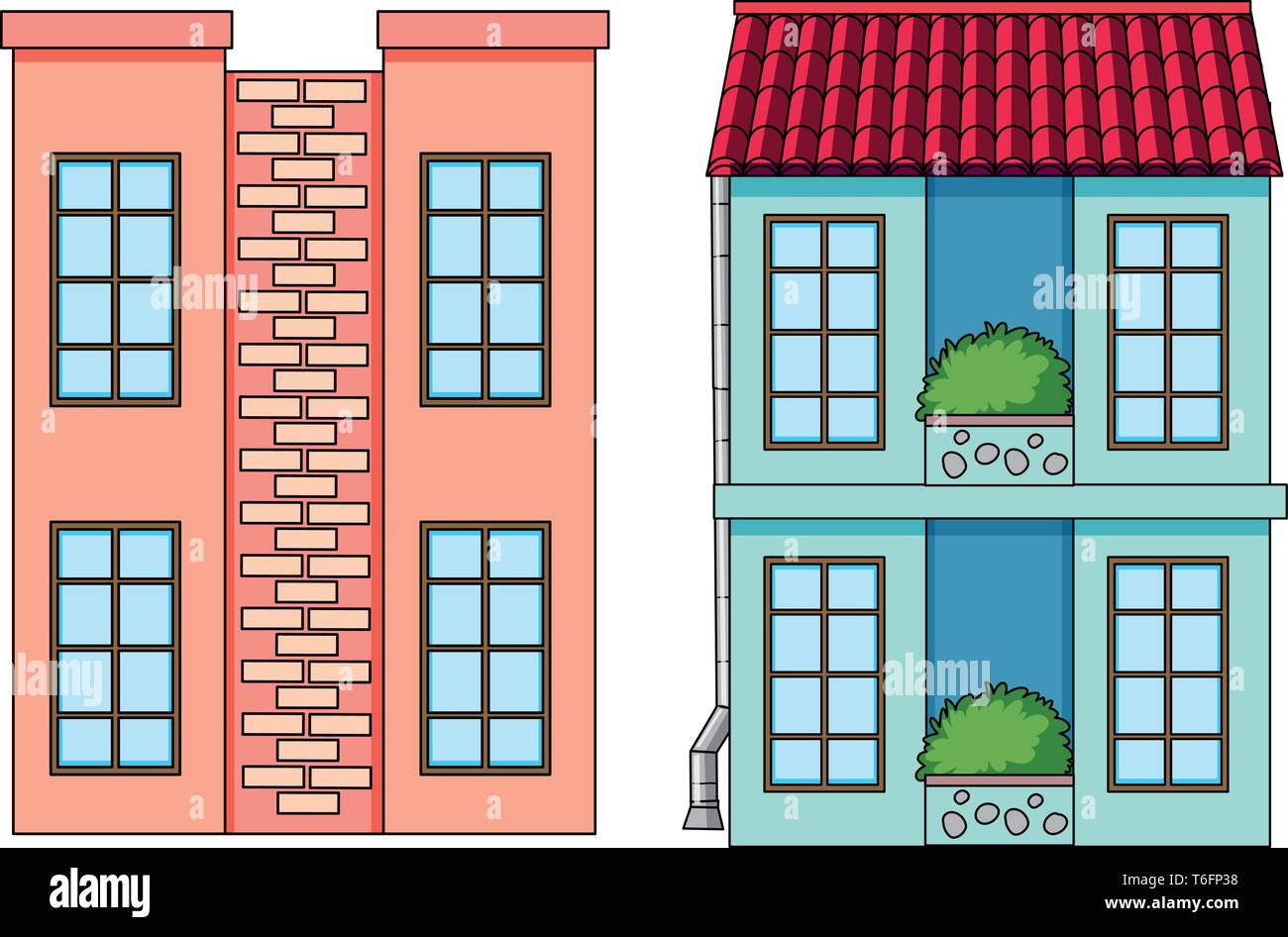 Set of flat building illustration Stock Vector Image & Art - Alamy