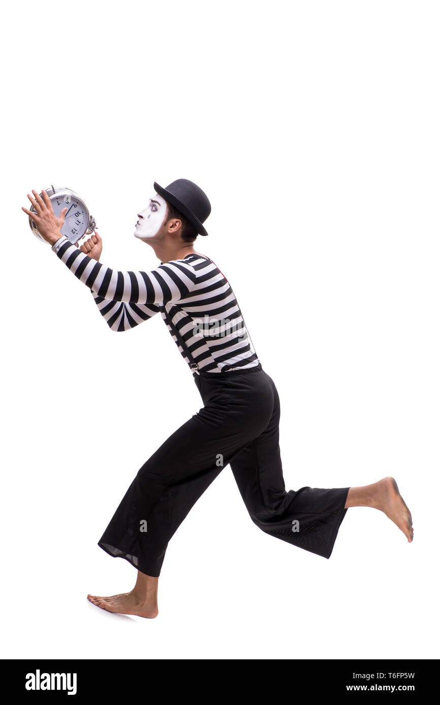 Mime in time management concept isolated on white background Stock ...