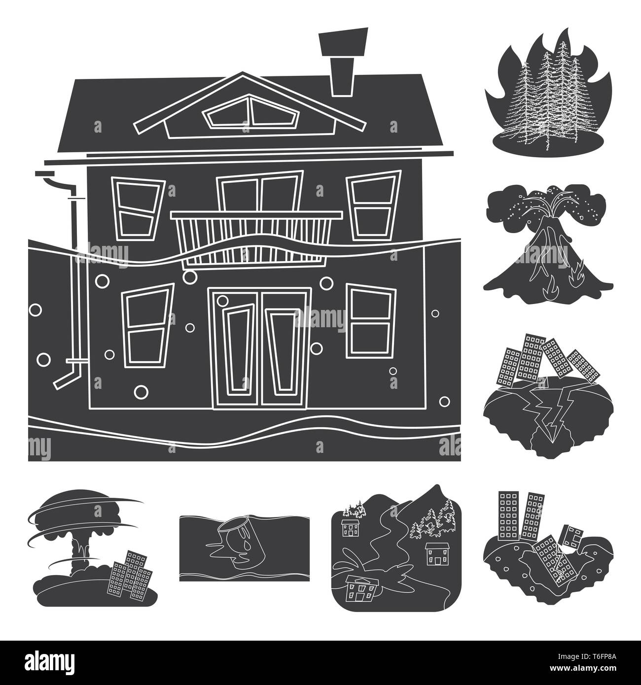 Vector illustration of calamity and crash icon. Collection of calamity ...