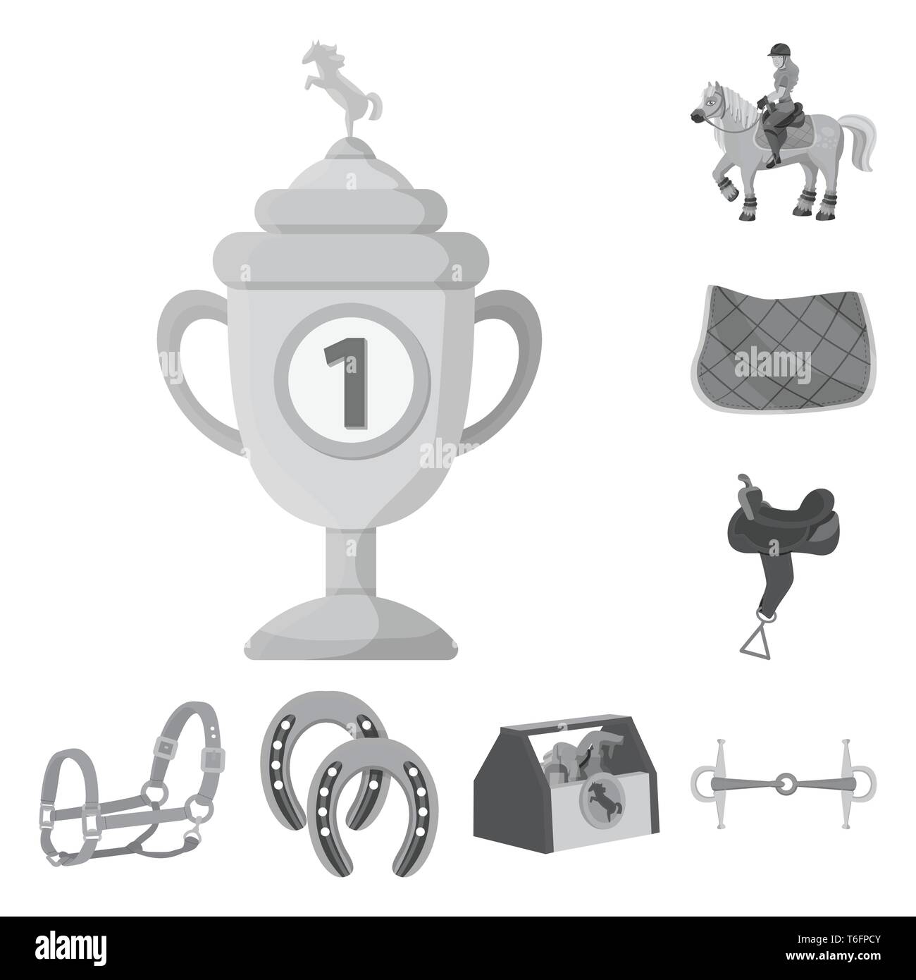 Isolated object of race and horse sign. Set of race and racing stock ...