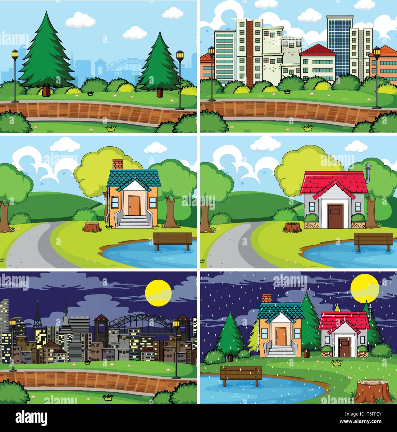 Set of flat scene illustration Stock Vector Image & Art - Alamy