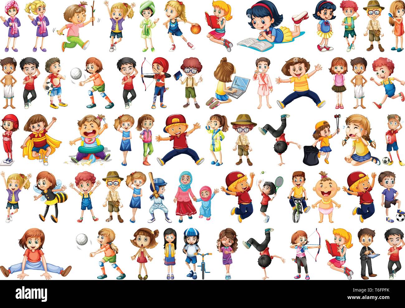 Set of children character illustration Stock Vector Image & Art - Alamy