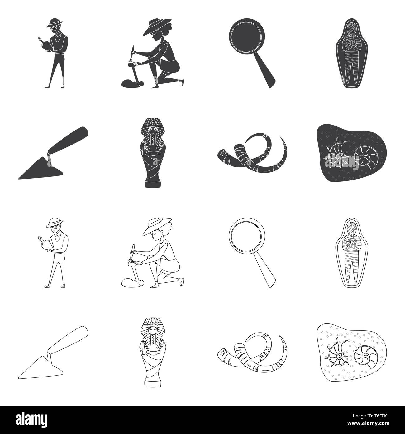 archaeologist,lens,mummy,tool,sarcophagus,horn,rock,human,girl,glass ...
