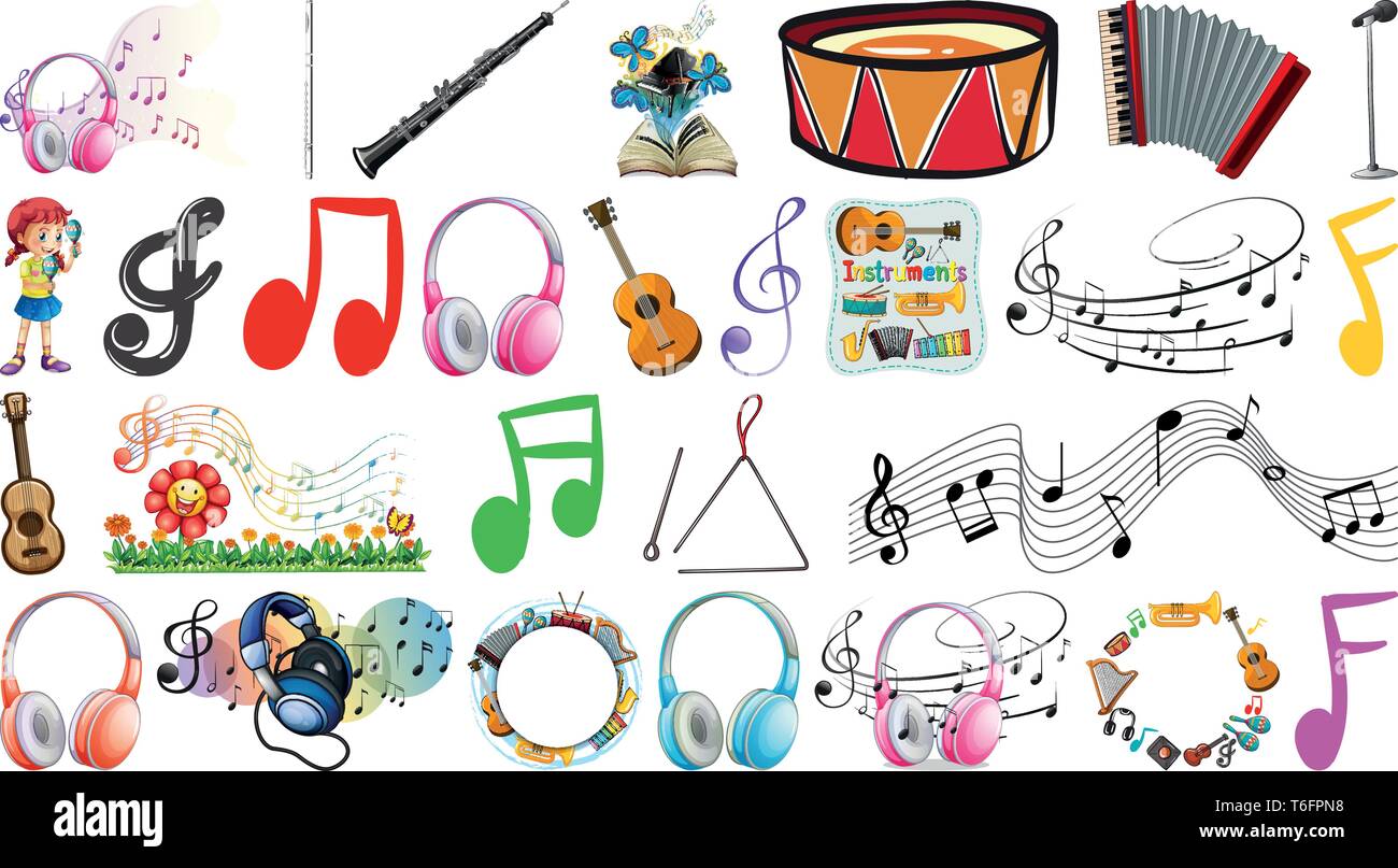 Set of music instruments illustration Stock Vector Image & Art - Alamy