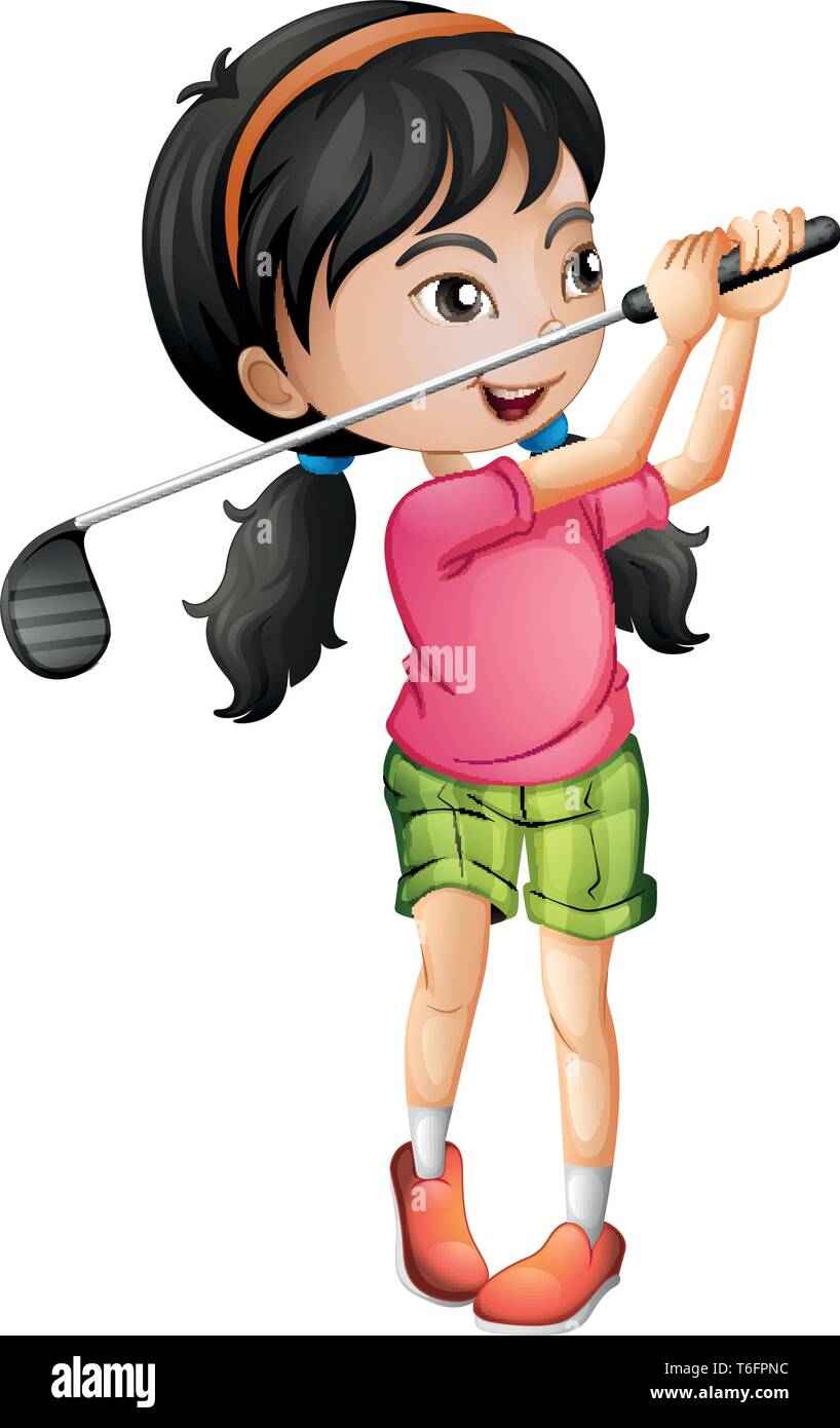 A female golfer character illustration Stock Vector Image & Art - Alamy