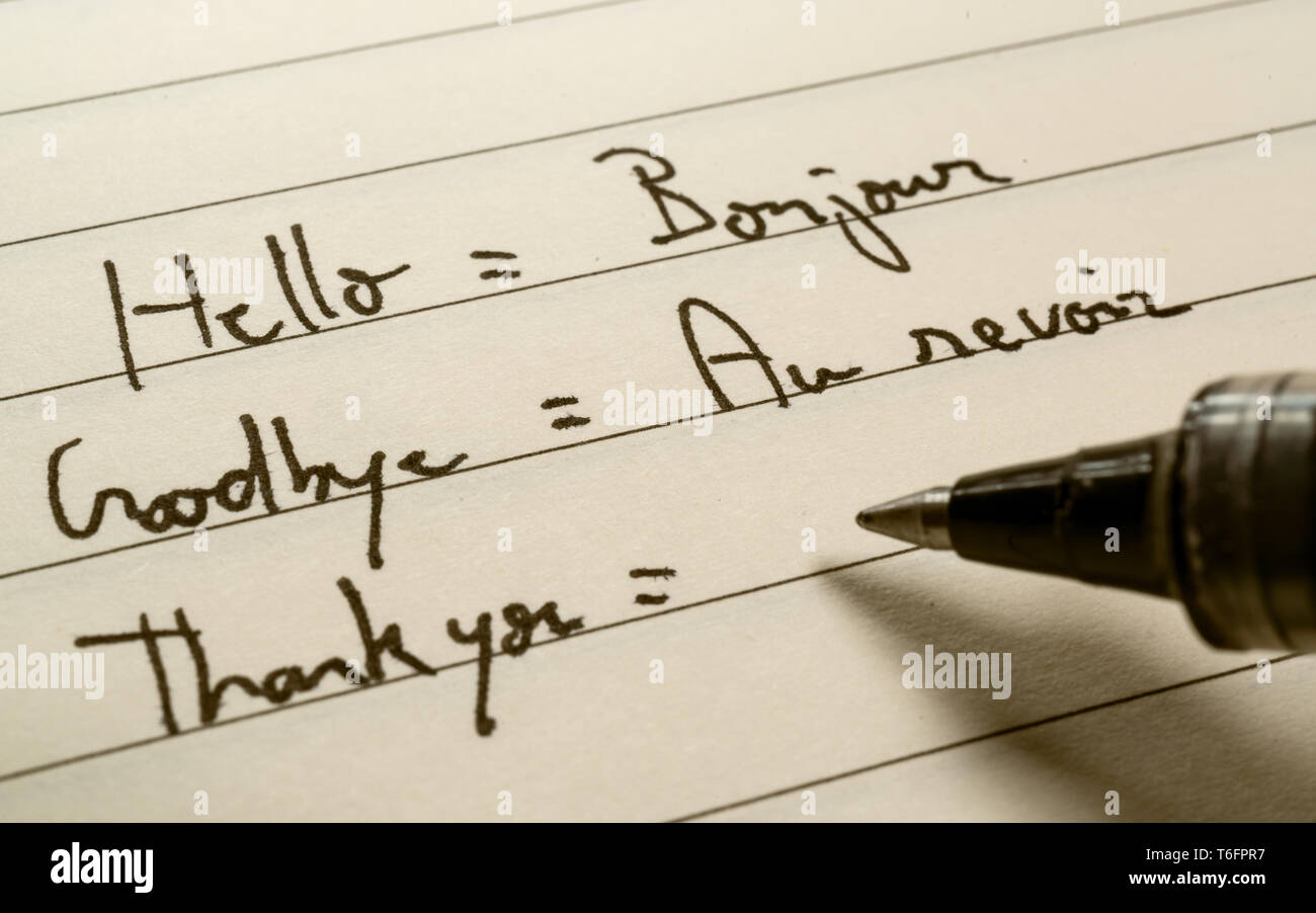 French writing hi-res stock photography and images - Alamy