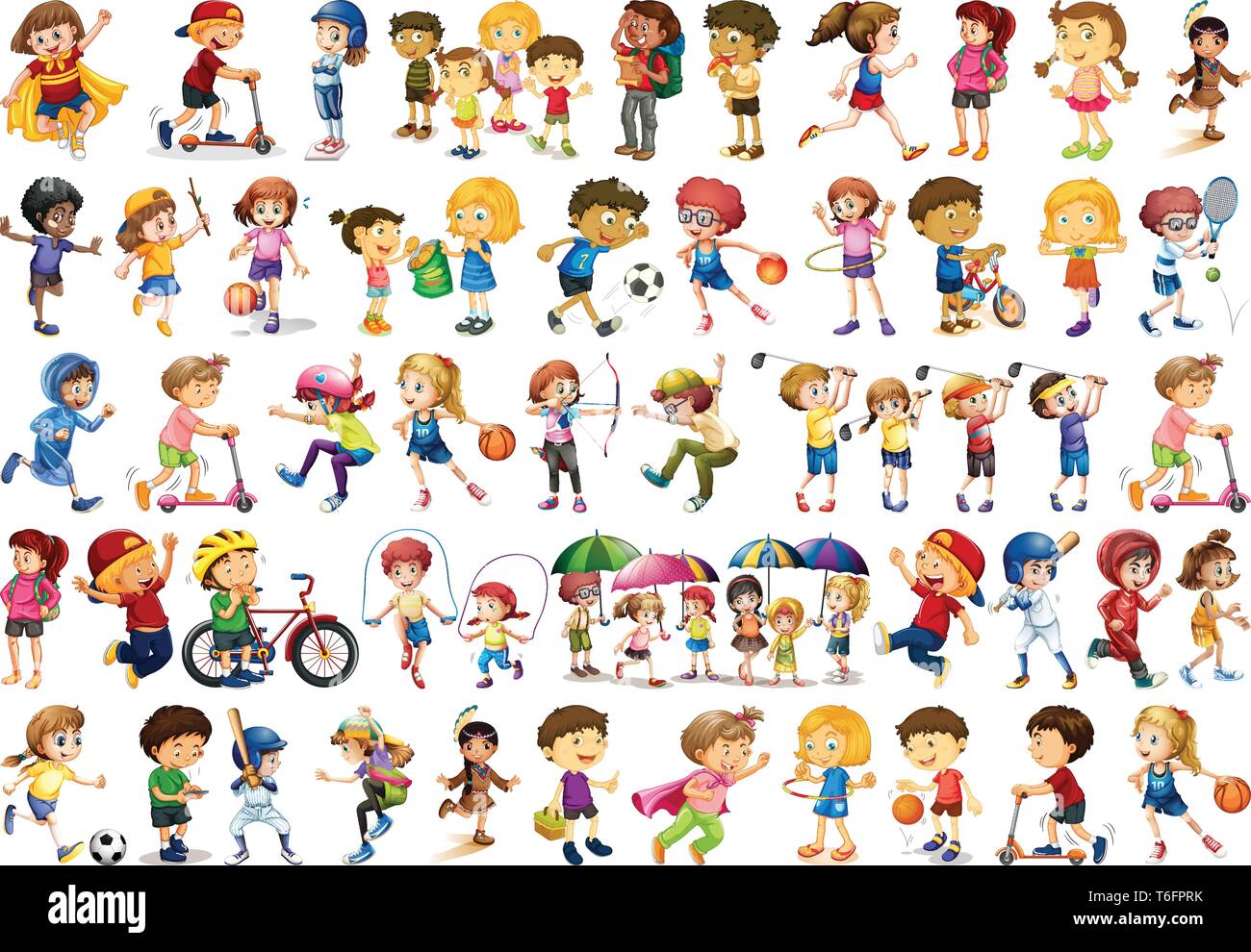 Set of children character illustration Stock Vector Image & Art - Alamy