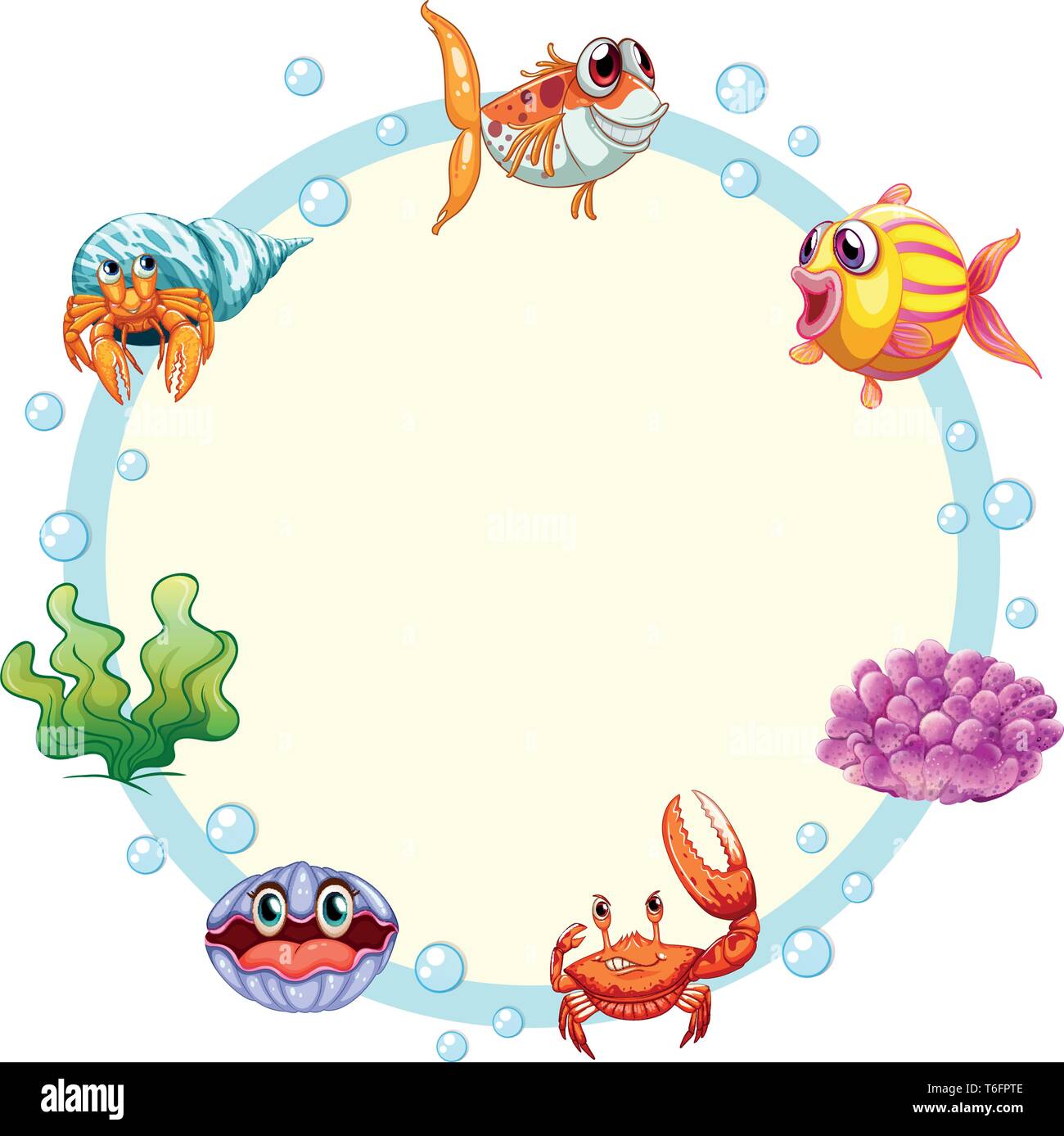 Sea creature frame template illustration Stock Vector Image & Art - Alamy