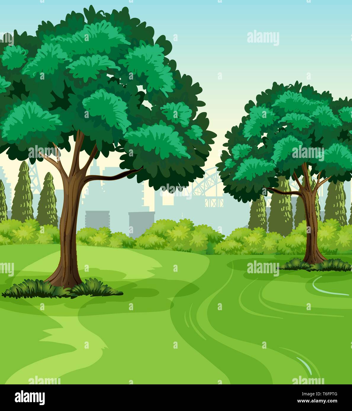 Green nature park landscape illustration Stock Vector Image & Art - Alamy