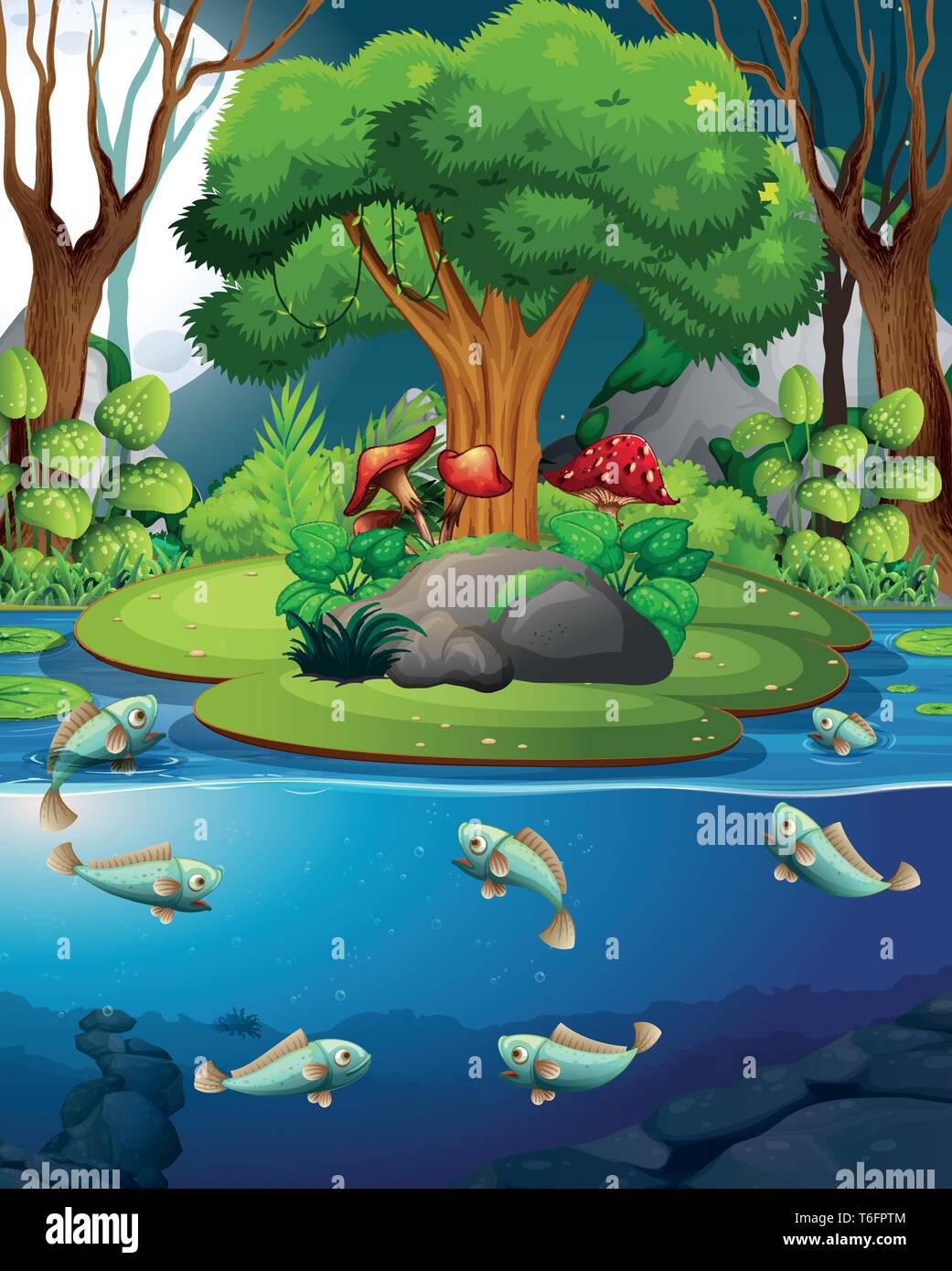 A beautiful nature landscape illustration Stock Vector Image & Art - Alamy