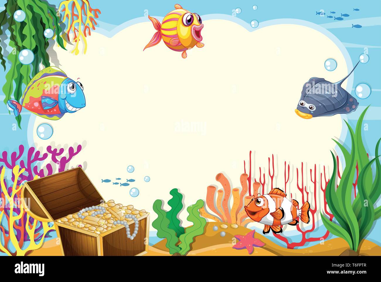 Underwater sea creature frame illustration Stock Vector Image & Art - Alamy